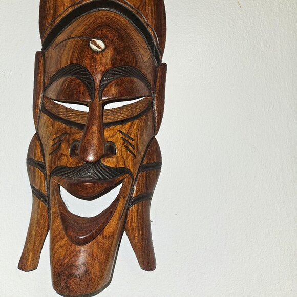 Art | Vintage African Mask Vintage African Wood Carving Face Primitive ...